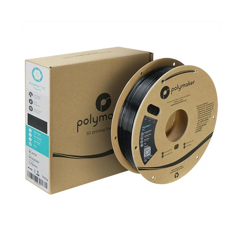 Polymaker PolyMax Sert PC Filament Siyah Filament Polymaker